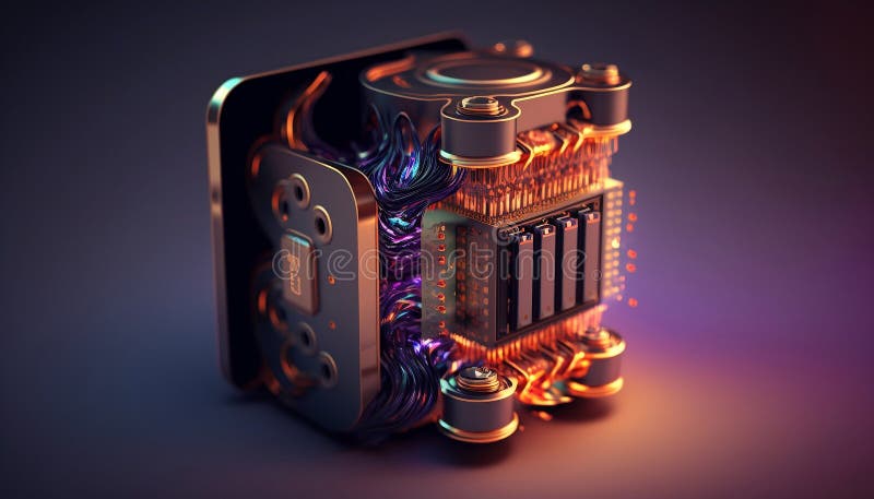 Quantum Computing Circuit with Abstract Futuristic Design. Stock ...