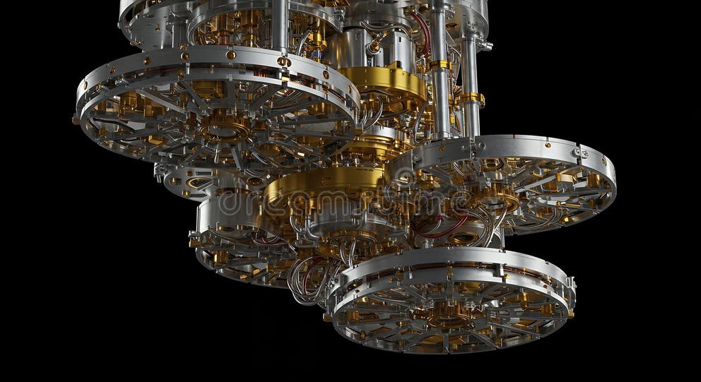 Quantum Computing a Complex, Futuristic Cooling System, Showcasing ...