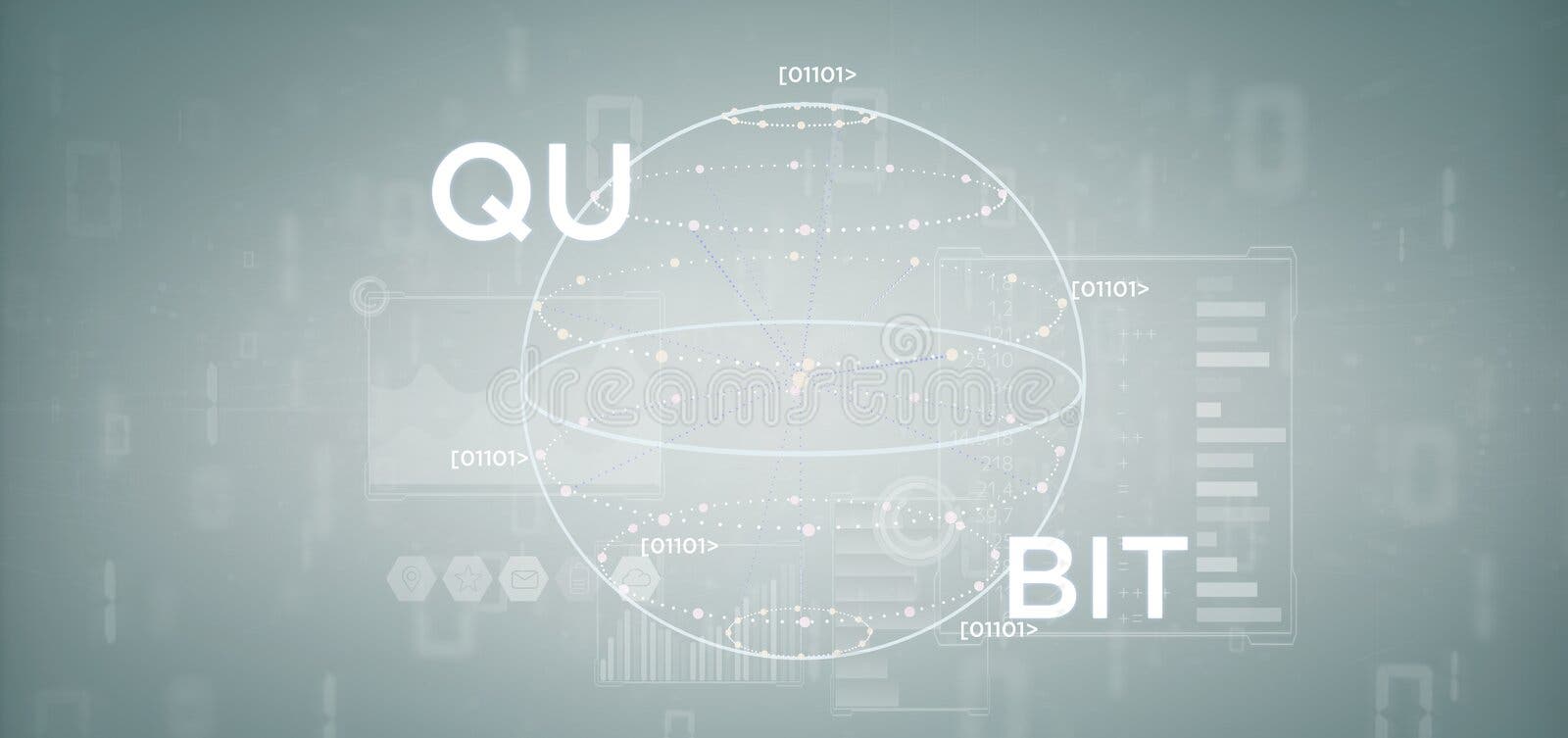 Quantum Computing Concept with Qubit Icon 3d Rendering Stock ...