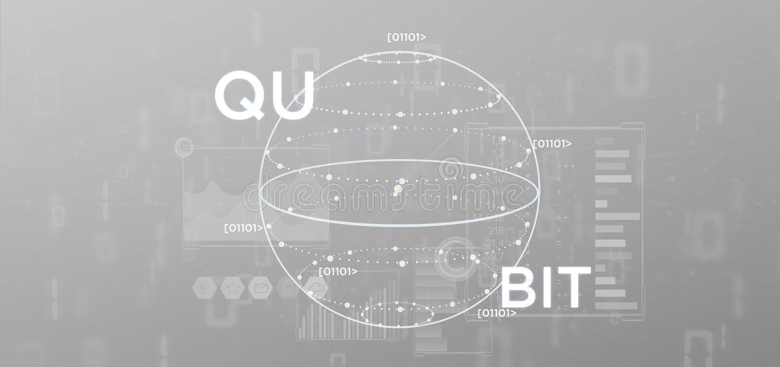 Quantum Computing Concept with Qubit Icon 3d Rendering Stock ...