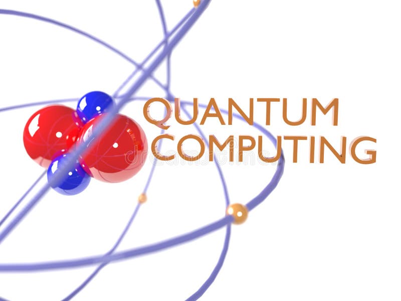 Quantum Computing Concept Red and Blue Molecule Stock Illustration ...