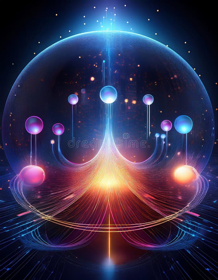 Quantum Computing Concept Showing Qubits Inside a Sphere As Particles ...