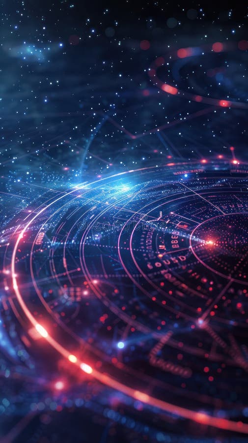 Quantum Computing Core, Abstract Glowing Connections Technology ...