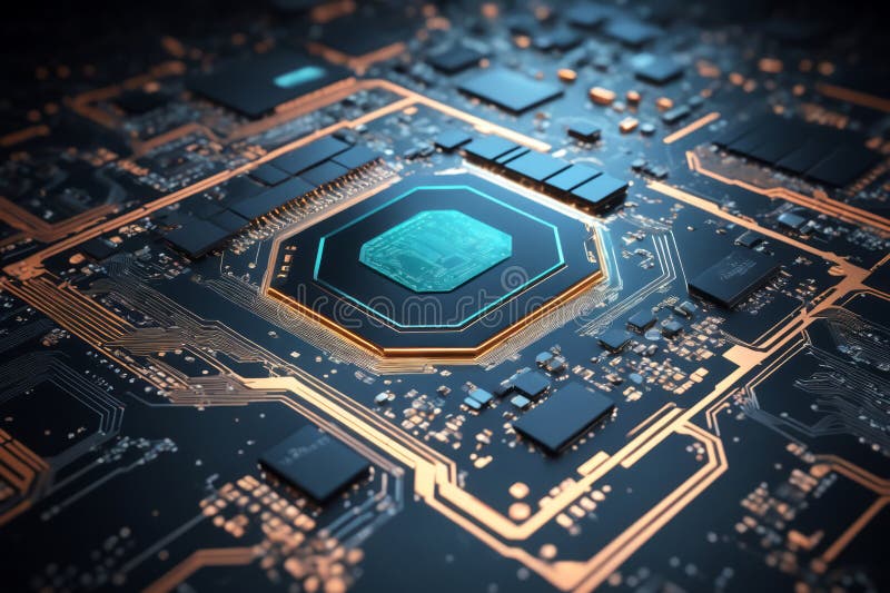 Quantum Computing. CPU, Close Up of Central Processing Unit and ...