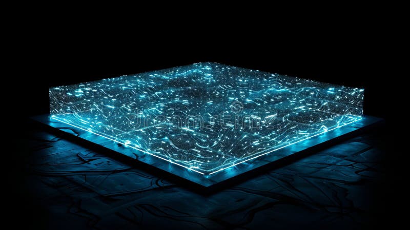 Quantum Computing Cube with Glowing Data Streams Stock Illustration ...