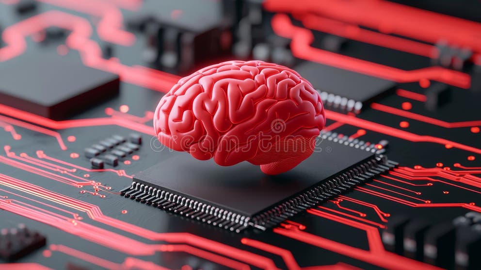 Quantum Computing and Cyber-brain Circuit Board with Detailed Visuals ...