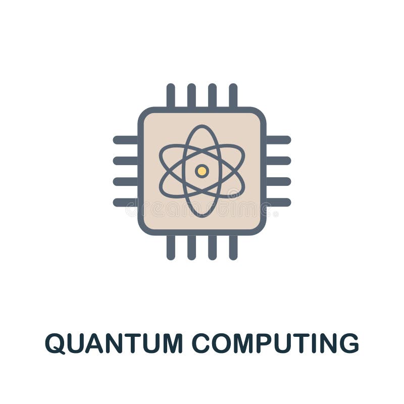 Quantum Computing Flat Icon. Colored Sign from Futurictic Technology ...
