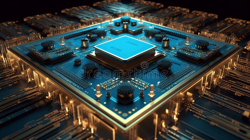 Quantum Computing with Futuristic Design Stock Illustration ...