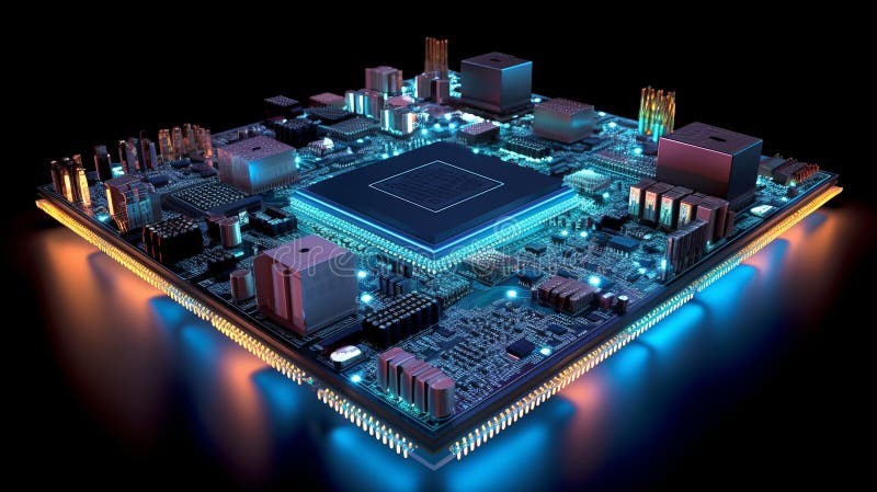 Quantum Computing with Futuristic Design Stock Illustration ...