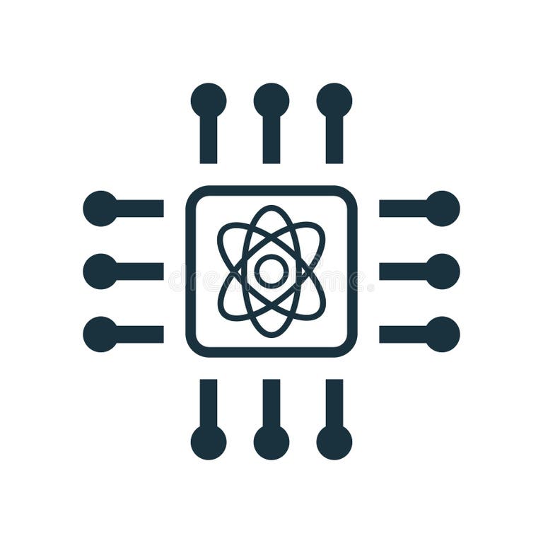 Quantum Computing Icon. Simple Creative Element. Filled Monochrome ...