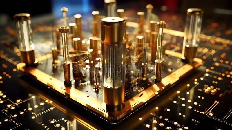 Quantum Computing Illustration Glowing Connections, Generative Ai Stock ...