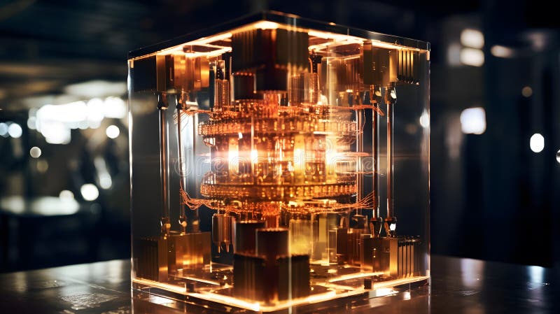 Quantum Computing Illustration Glowing Connections, Generative Ai Stock ...