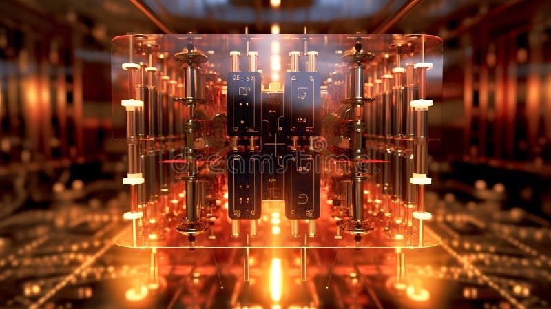 Quantum Computing Illustration Glowing Connections, Generative Ai Stock ...