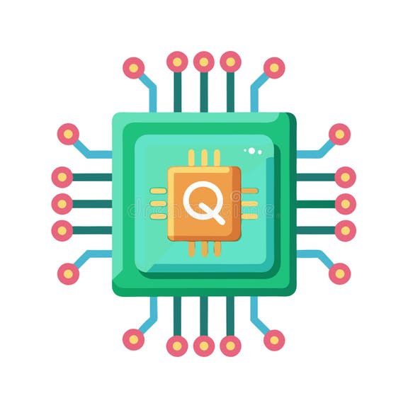 Quantum Computing: Illustration of a Stylized Quantum Processing Unit ...