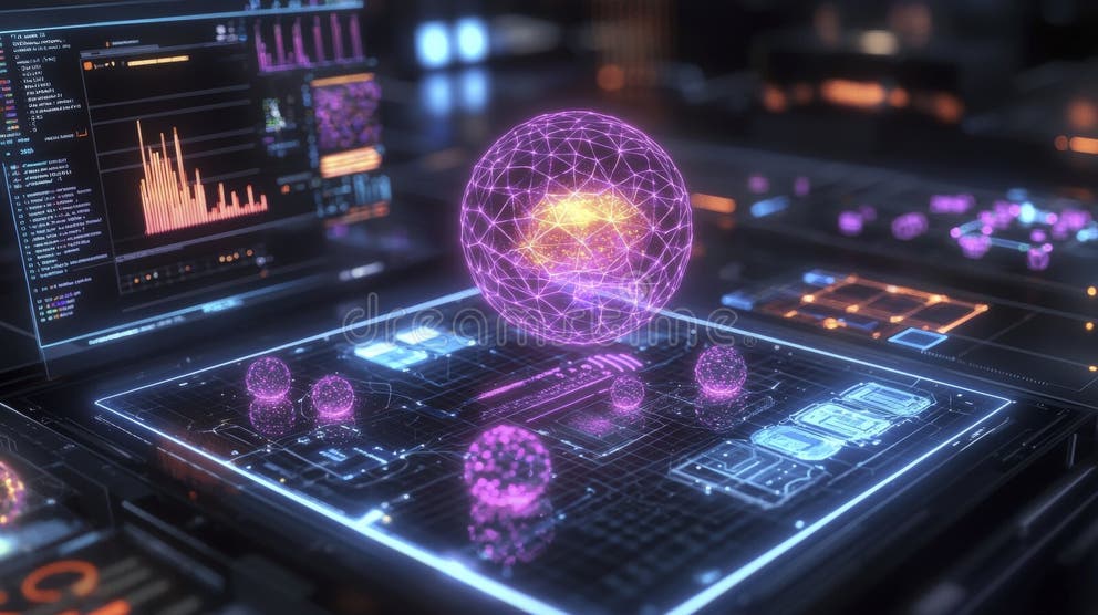 Quantum Computing Innovation in a Futuristic Lab Digital Art High-tech ...