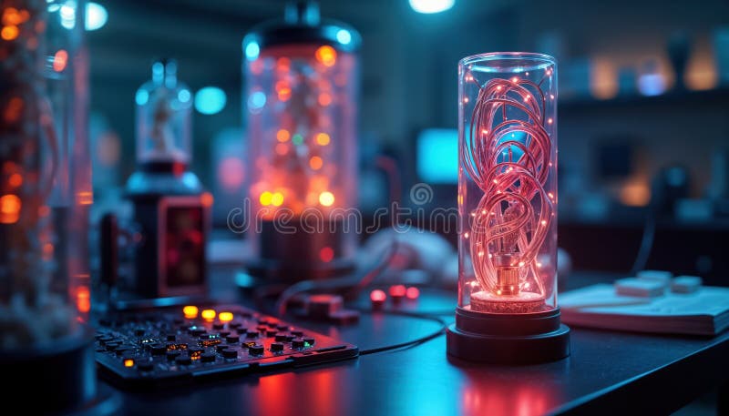 Quantum Computing Lab Experiment. Innovative Tech Equipment. Experimenting with Qubits, Quantum ...