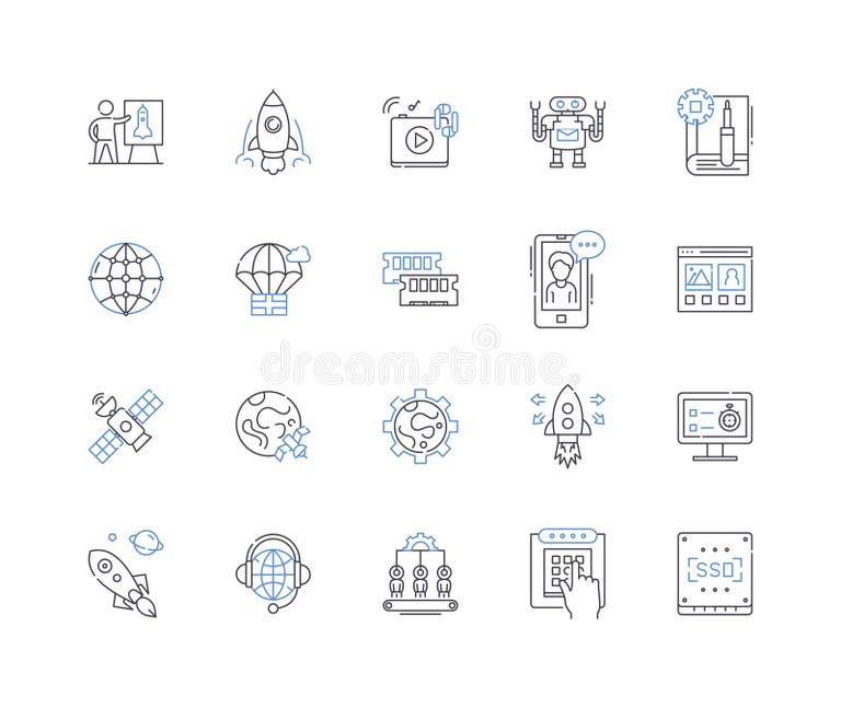 Quantum Computing Line Icons Collection. Quantum, Computing, Qubit ...