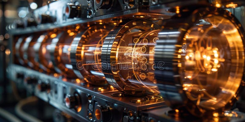 Quantum Computing Machine with Glowing Neon Lights. Digital Artwork ...