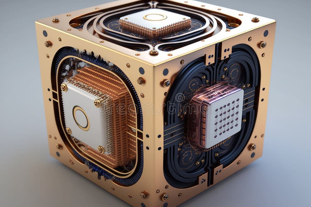 Quantum Computing Microchip 5g Cpu Stock Illustration - Illustration of ...