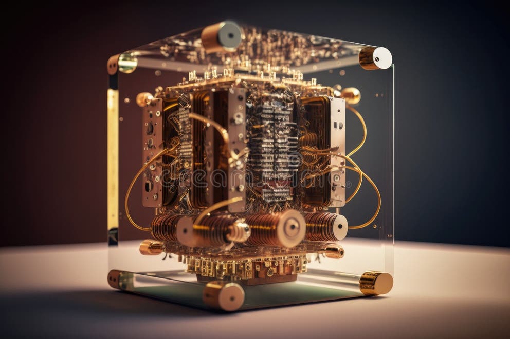 Quantum Computing Microchip 5g Cpu Stock Illustration - Illustration of ...