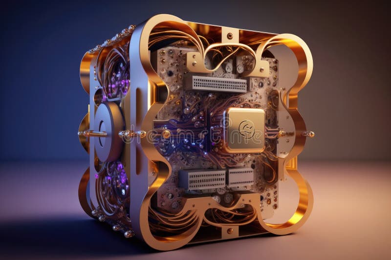 Quantum Computing Microchip 5g Cpu Stock Illustration - Illustration of ...