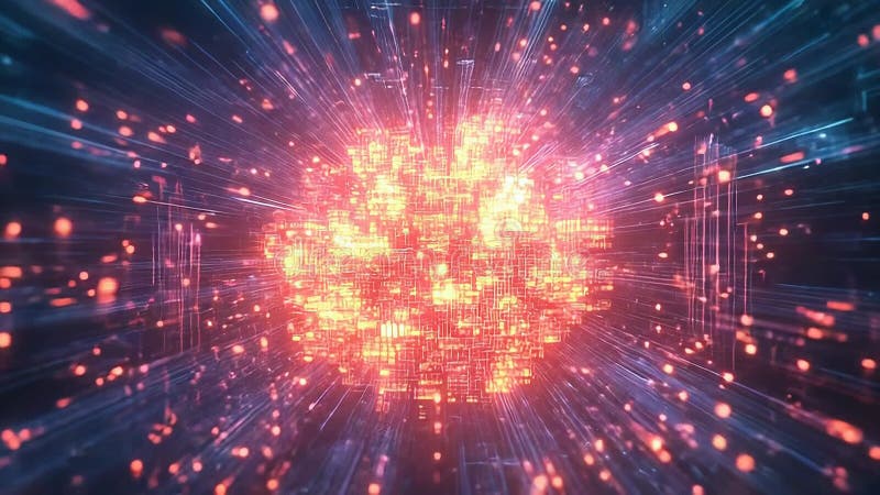 Quantum Computing Processing Big Data in Digital Brain Stock Footage - Video of learning ...