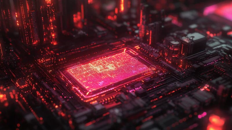 Computing Processing Power on Circuit Board with Glowing Light Stock Video - Video of science ...