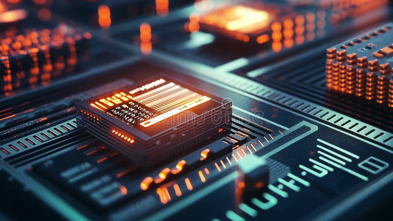 Quantum Computing Processing Unit Showing Progress Bar and Numbers ...