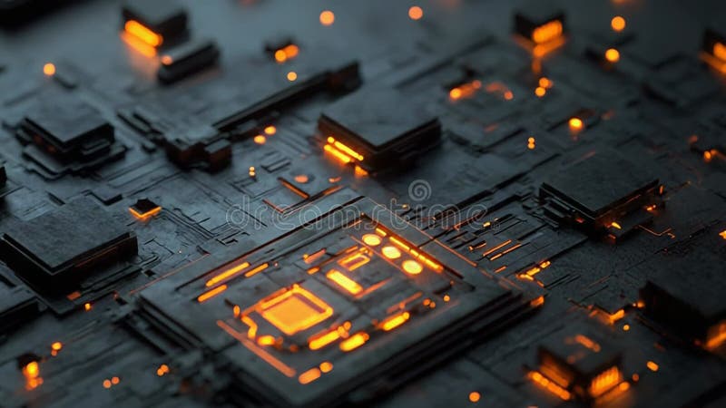 Quantum Computing Processing Unit Transferring Data at High Speed Stock ...