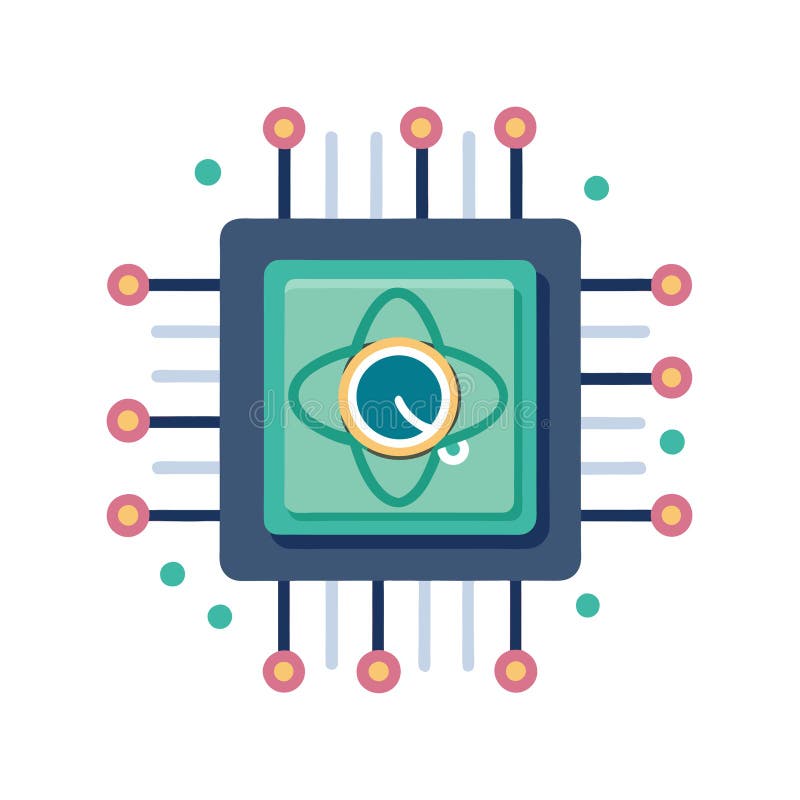 Quantum Computing Processor: Futuristic Chip for Innovation and Advanced Technology Stock Vector ...