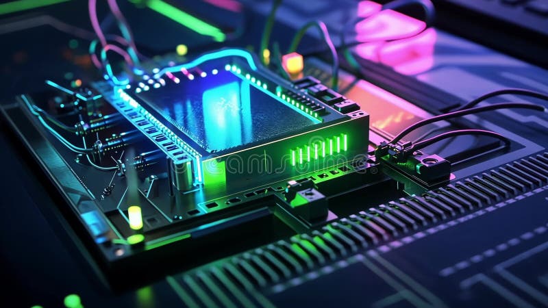 Quantum Computing Processor Performing Complex Calculations with Glowing Lights Stock Video ...
