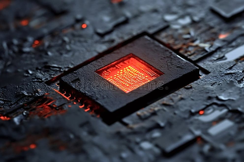 Quantum Computing Processor Sending Data through Futuristic Circuitry Stock Photo - Image of ...