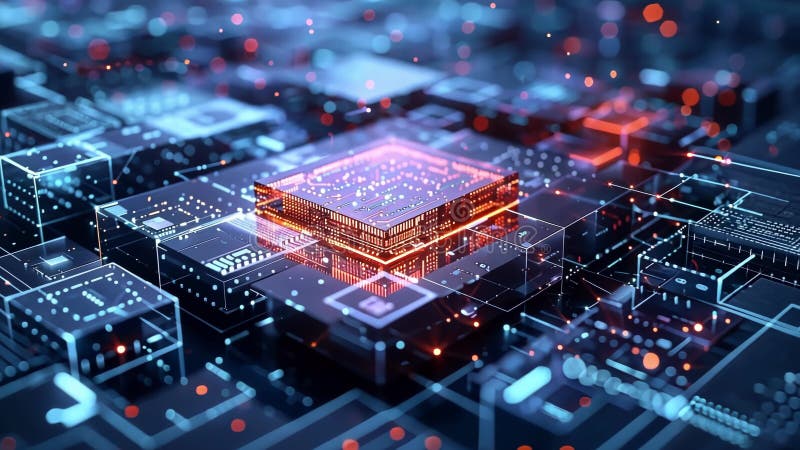 Quantum Computing Processor Sending Data through Futuristic Server Network Stock Footage - Video ...