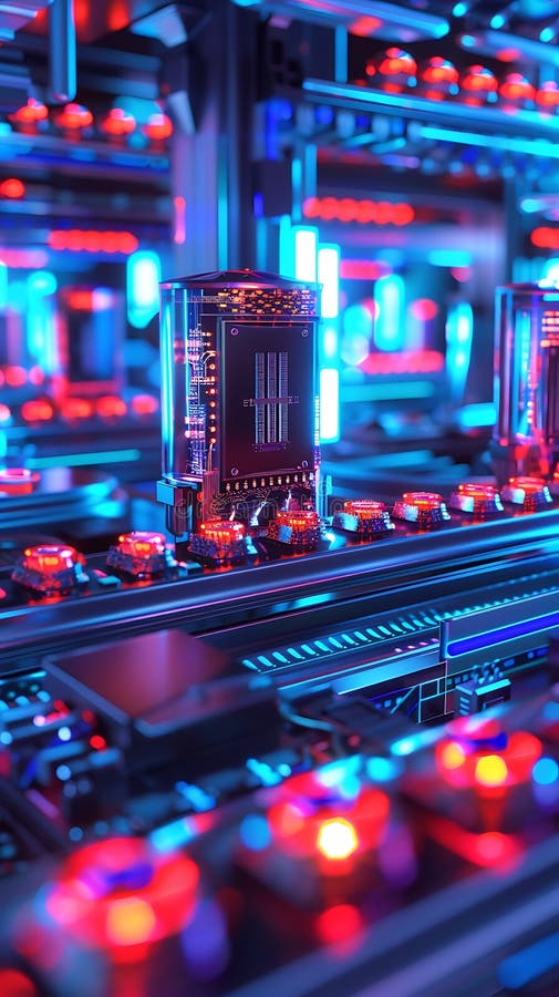 Quantum Computing Processors Embedded in a Futuristic Lab Stock ...