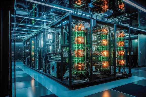 Quantum Computing Research Facility Stock Illustration - Illustration ...