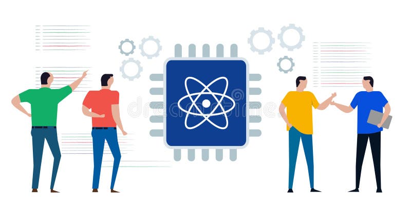 Quantum Computing Research Team Working Chip Technology Stock Vector - Illustration of ...