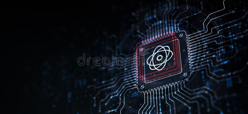 Quantum Computing Revolutionizing Information Processing Illustrated on a Processor Stock ...