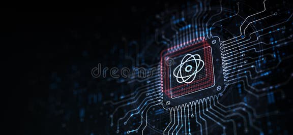 Quantum Computing Revolutionizing Information Processing Illustrated on a Processor Stock ...