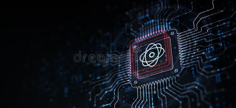 Quantum Computing Revolutionizing Information Processing Illustrated on a Processor Stock ...