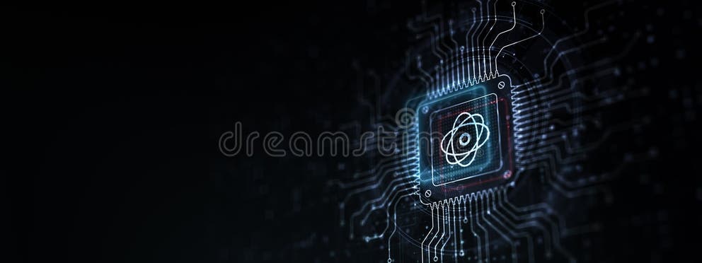 Quantum Computing Revolutionizing Information Processing Illustrated on a Processor Touched by a ...