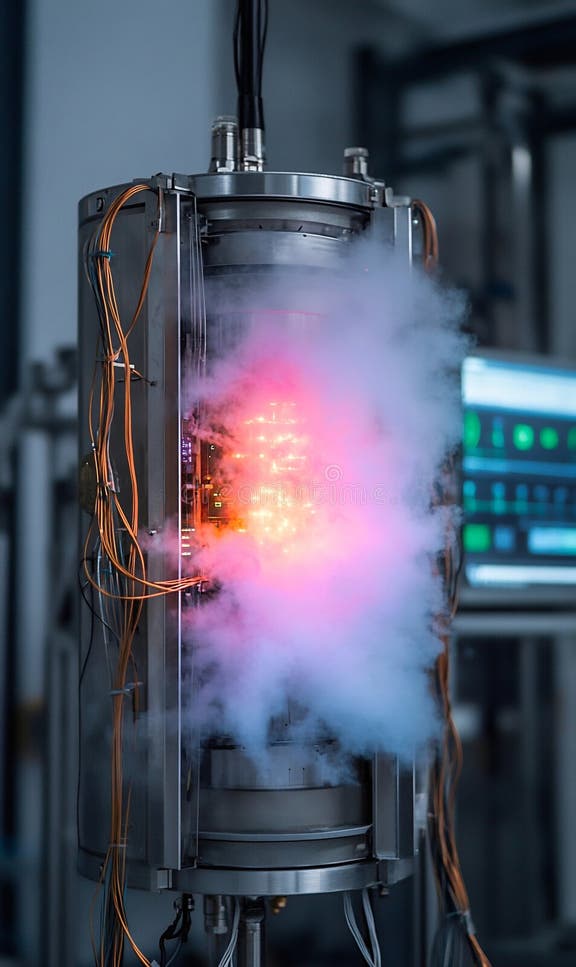 Quantum Computing Setup in a Futuristic Lab Stock Image - Image of ...