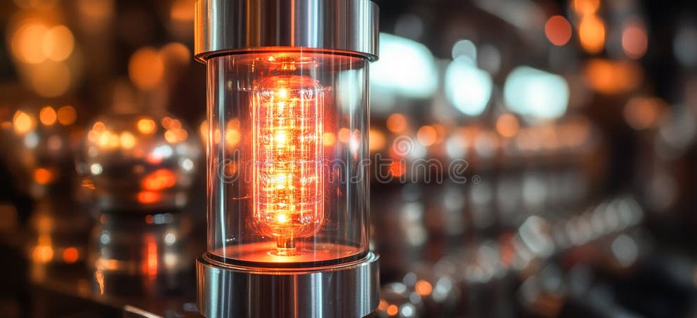 Quantum Computing Technology with Glowing Qubit Components in Advanced Research Lab. Generative ...