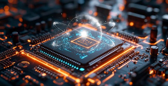 Quantum Computing Technology with Qubit Representation in High Detail. Generative AI Stock Photo ...