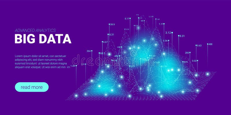 Quantum Computing Visualization, Big Data Sorting. Stock Vector ...