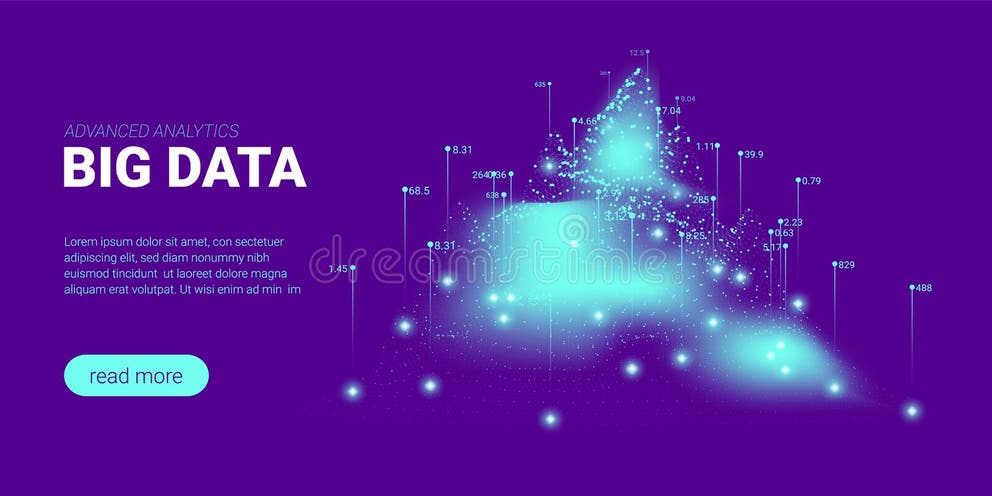 Quantum Computing Visualization Big Data Sorting Stock Vector