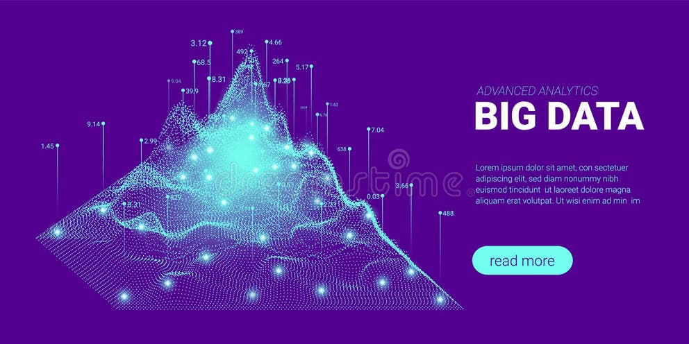 Quantum Computing Visualization Big Data Sorting Stock Vector
