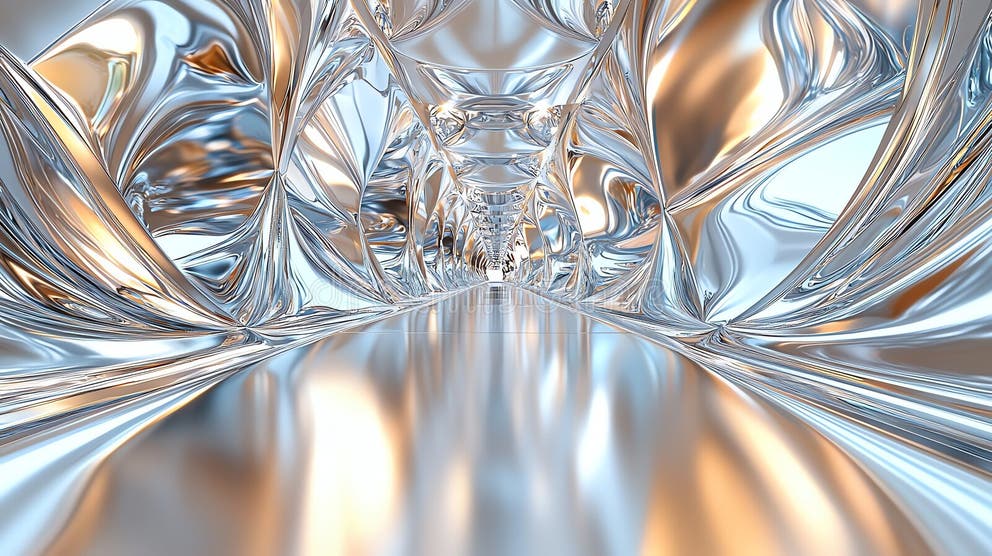 Quantum Computing Visualization Chrome and Silver Network Stock Photo ...