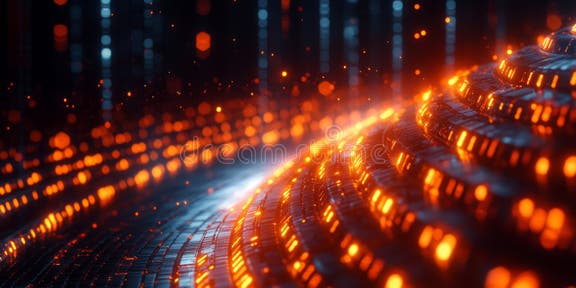 Quantum Computing Visualization Showing Complex Interactions and Data Pathways. Generative AI ...