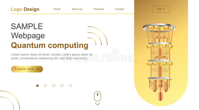 Quantum Computing Web Landing Page Stock Vector - Illustration of ...