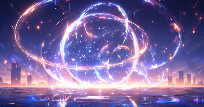 Quantum Correlation in Particle Physics. 3D Illustration of Quantum ...